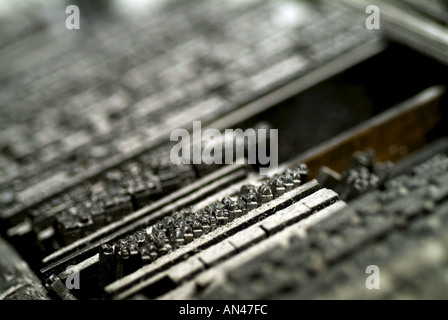 Hot metal type for printing press Stock Photo - Alamy