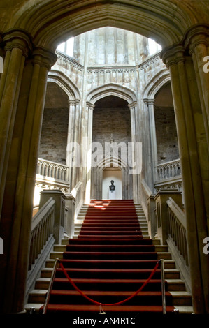 Staircase inside Margam castle at Margam Country Park, Port Talbot ...
