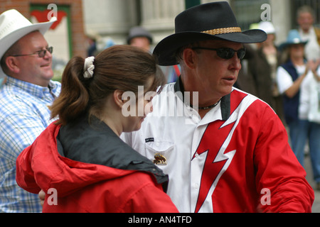 Square dancing in the streets at the Calgary Stampede, Calgary, Alberta ...