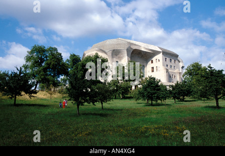 The South West side of The Goetheanum Building viewed through the trees ...