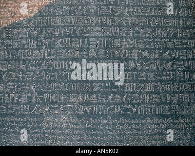 section of the Rosetta Stone a granodiorite stele, found in 1799 ...