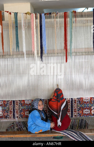 Children weaving carpets in carpet factory near Cairo Egypt Stock Photo ...