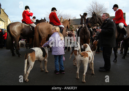 Woodland Pytchley Hunt Members at Brigstock Village Northamptonshire ...