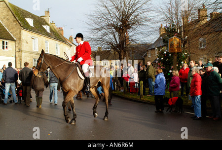 Woodland Pytchley Hunt Members at Brigstock Village Northamptonshire ...