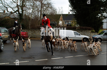 Woodland Pytchley Hunt Members at Brigstock Village Northamptonshire ...