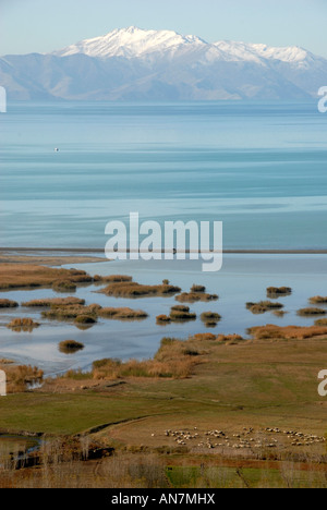 Van Lake and volcano Suphan Dagi in background, Turkey, Van, Vansee ...