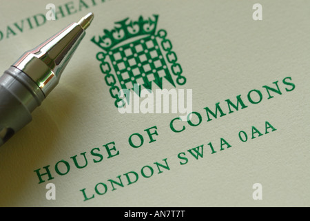 House of Commons Letterhead Stock Photo - Alamy
