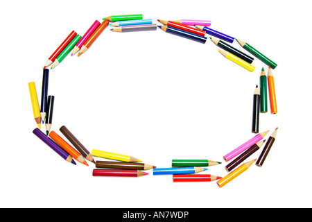 Colouring pencils in circle arrangement with message WEBINAR, education ...