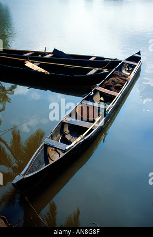 Dugout canoes. Traditional ancient canoes of Goa, dug out of mango tree ...