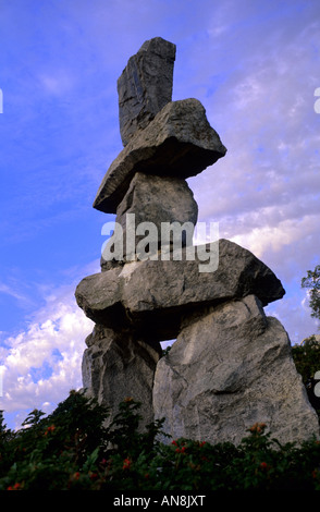 Inukshuk, traditional Inuit landmark and navigation aid, near English ...