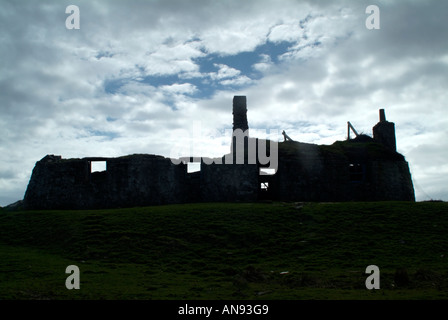 Traditionally built croft hut lying derelict Locheport North Uist Outer ...
