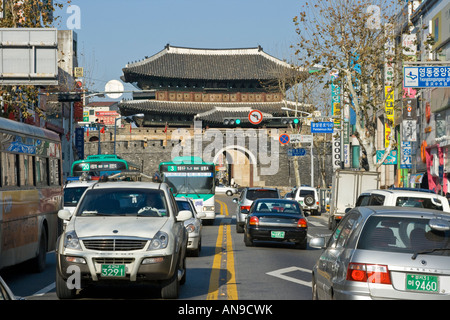 Suwon city, South Korea. Paldalmun gate of Hwaseong Fortress. UNESCO ...