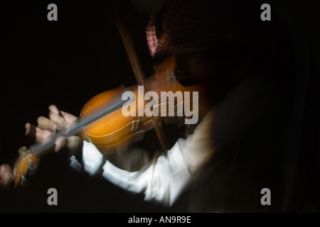 Arabic soloist musician playing violin in Jeddah Saudi Arabia Stock ...