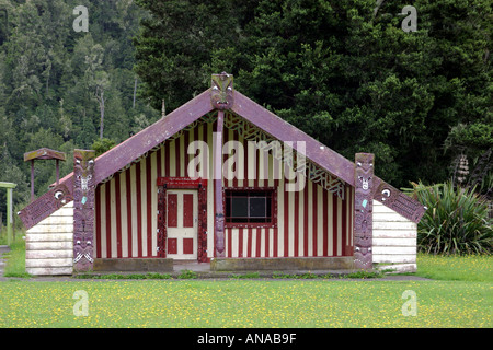 Traditional meeting place a Maori Marae at Whitianga East Coast North ...