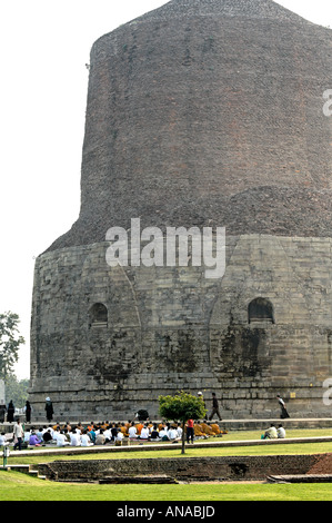 Monk at the holy site of Sarnath where Lord Buddha attained ...