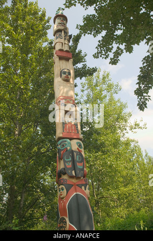 Totem pole at Alaska Native Heritage Center in Anchorage Alaska Stock ...