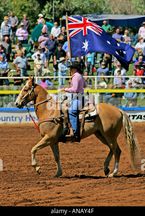 Australian flag at a rodeo Stock Photo - Alamy