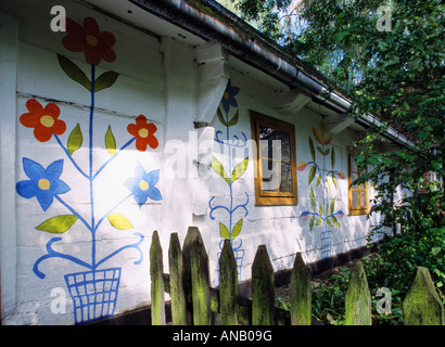 Painted old houses in Lowicz Museum Poland Stock Photo - Alamy