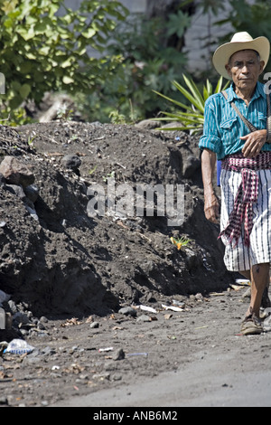 GUATEMALA PANABAJ Indigenous man in traditional Mayan Tzutujil clothes ...