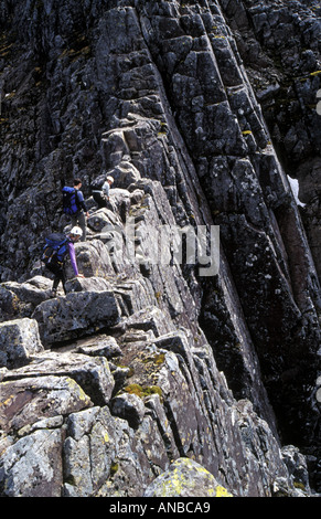 Climbers approaching Tower Gap on Tower Ridge The North Face of Ben ...