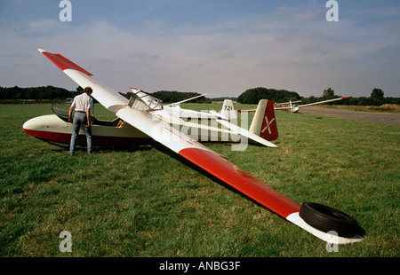 Glider at Kenley Surrey England UK Stock Photo - Alamy