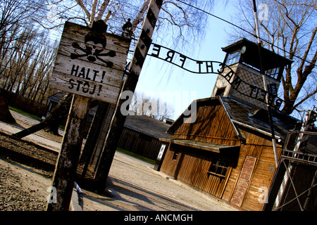 Auschwitz Gate Sign Stock Photo - Alamy