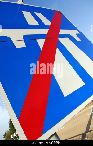 End of motorway sign Stock Photo - Alamy