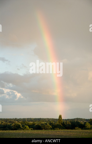 Rainbow over Norfolk countryside Stock Photo - Alamy