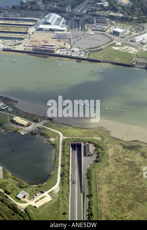 An aerial view of Chatham & the river Medway, Kent, South East England ...
