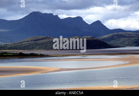Kyle of Tongue Sutherland Scotland the causeway bridge and island and ...