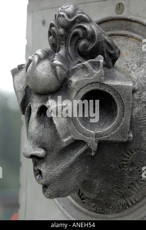 metal head sculpture portrait bad pyrmont german germany art sculpture ...