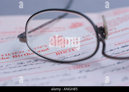 UK Birth Certificate Stock Photo - Alamy