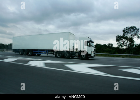 White hgv juggernaut lorry truck driver & blue Furniture Village ...