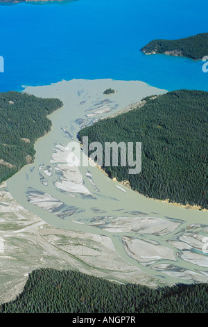 Aerial view of Llewellyn Glacier, Atlin Provincial Park, British ...