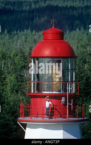 Aerial of Pachena point with lighthouse, Vancouver Island, British ...