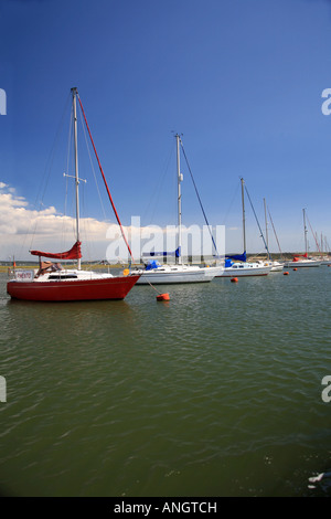 Yachts Keyhaven harbour Hampshire UK Stock Photo - Alamy