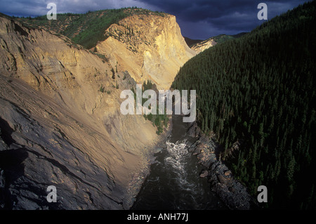 An aerial view of Stikine River Valley and Coast Mountains of northern ...