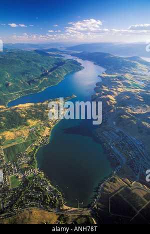 Aerial View of Canadian Landscape with Kalamalka Lake and Mountains ...