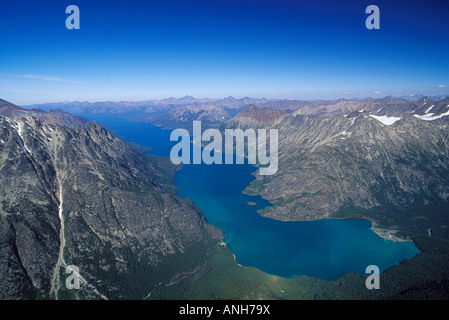 Aerial of Chilko Lake, Ts'yl-os Provincial Park, British Columbia Stock ...