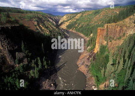 An aerial view of Stikine River Valley and Coast Mountains of northern ...