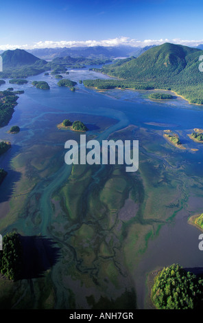 Aerial of Clayoquot Sound UNESCO Biosphere Reserve, British Columbia ...