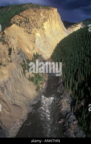 An aerial view of Stikine River Valley and Coast Mountains of northern ...