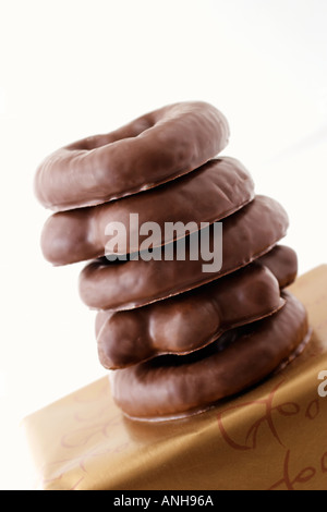 Chocolate covered gingerbread cakes Stock Photo - Alamy