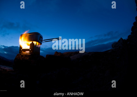 Outdoor camp cooking on a hexamine British Army stove Stock Photo - Alamy