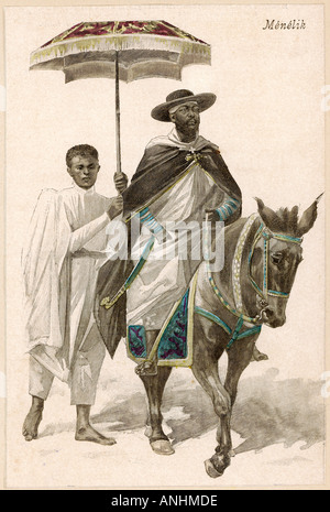 Emperor Menelik II (1844-1913), King of Kings of Ethiopia. The process ...