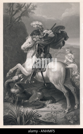 SAINT GEORGE Slays the dragon Stock Photo - Alamy