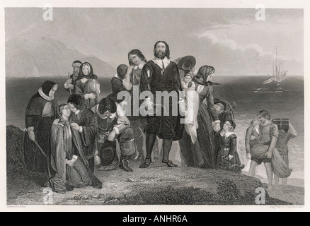 The Landing of the Pilgrim Fathers, Plymouth, Massachusetts, North ...