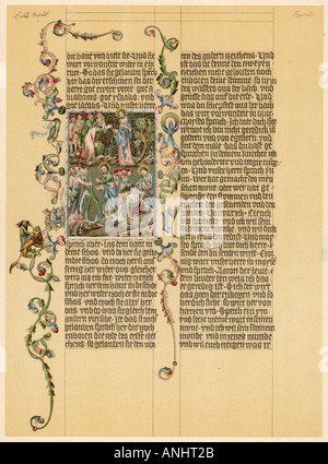 Illuminated Wenzelbibel manuscript Stock Photo - Alamy