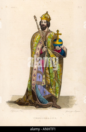 Charlemagne, King of the Franks and Holy Roman Emperor, late 8th ...