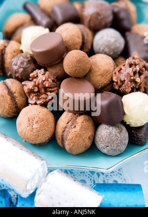 Luxury mixed chocolate truffles Stock Photo - Alamy